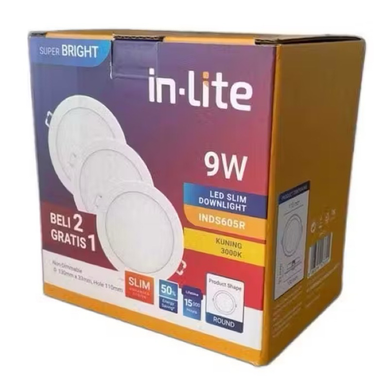 Jual IN-LITE PAKET SLIM DOWNLIGHT PANEL BELI 2 GRATIS 1 INDS605R 3W / 5W / 7W / 9W / 12W / 18W ...
