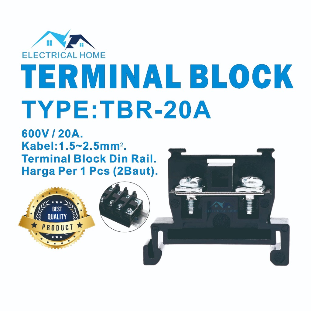 Jual TERMINAL BLOCK TBR 20A DIN RAIL. | Shopee Indonesia