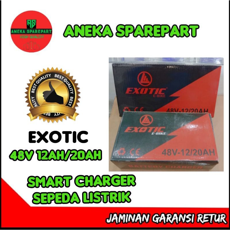 Jual smart charger sepeda listrik EXOTIC 48v12ah/20ah model colokan ...