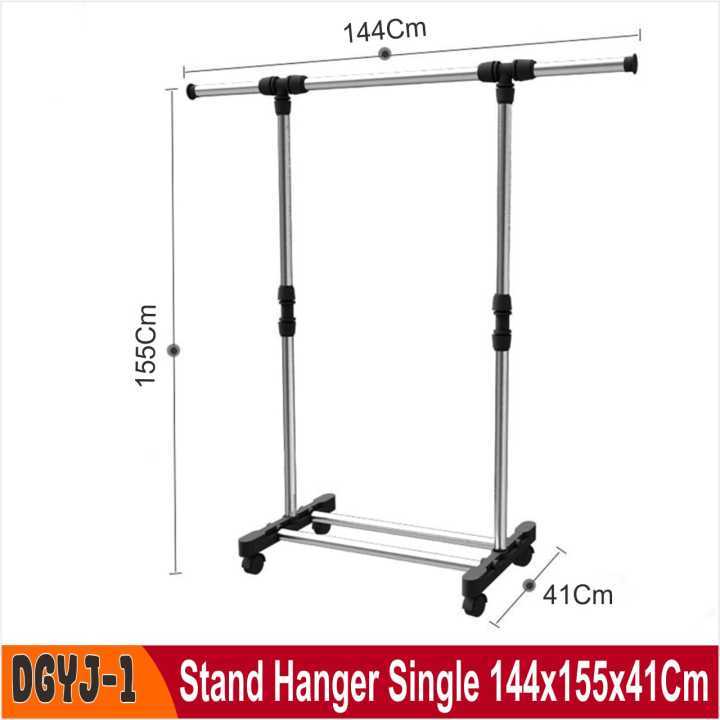 Jual Shp1 ( OMG ) Stand Hanger Gantungan Baju Dengan 4 Roda Stand ...