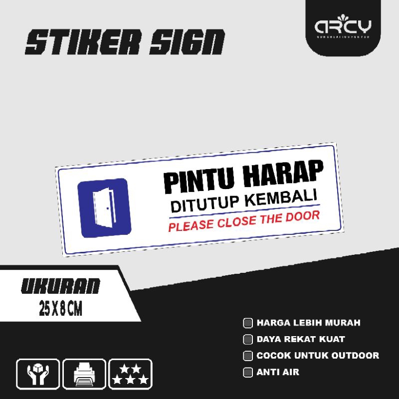 Jual Stiker Pintu harap ditutup Kembali | Shopee Indonesia