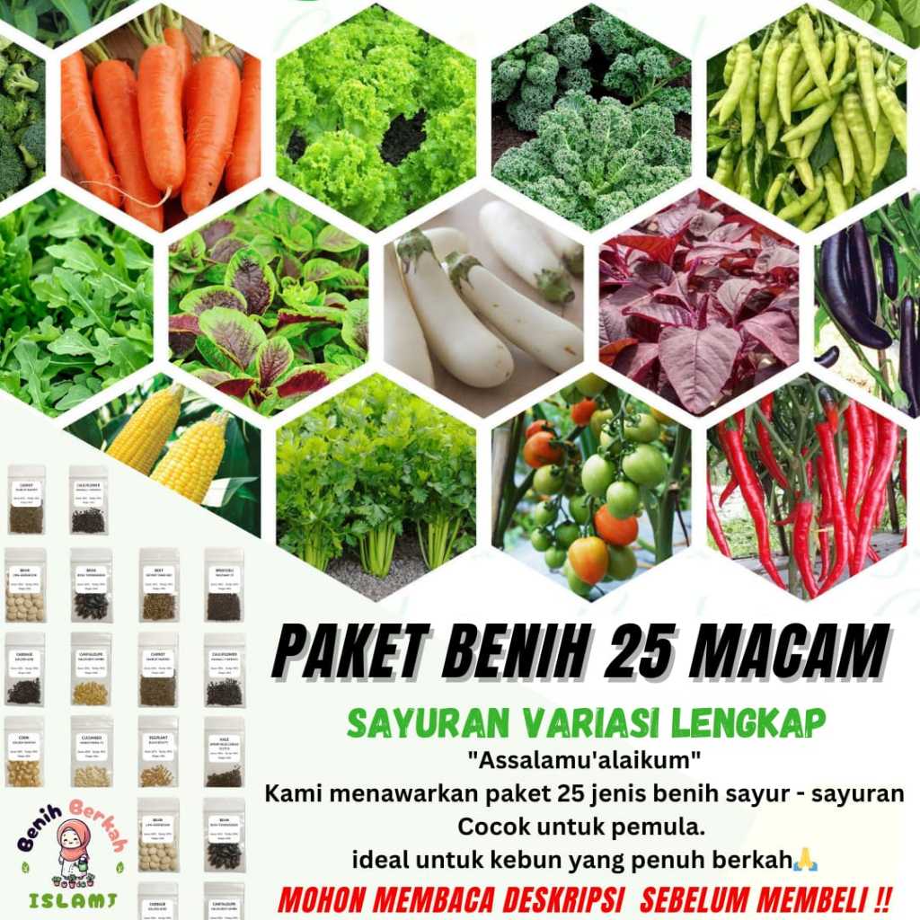Jual PAKET 25 JENIS BENIH SAYUR SAYURAN SIAP TANAM MUDAH TUMBUH LENGKAP MACAM | Shopee Indonesia