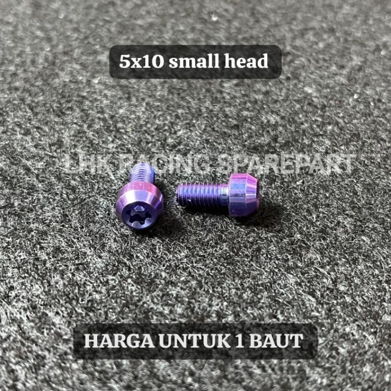 Jual Baut probolt titanium ukuran M5 drat 8 small head/kepala kecil original titanium | Shopee ...