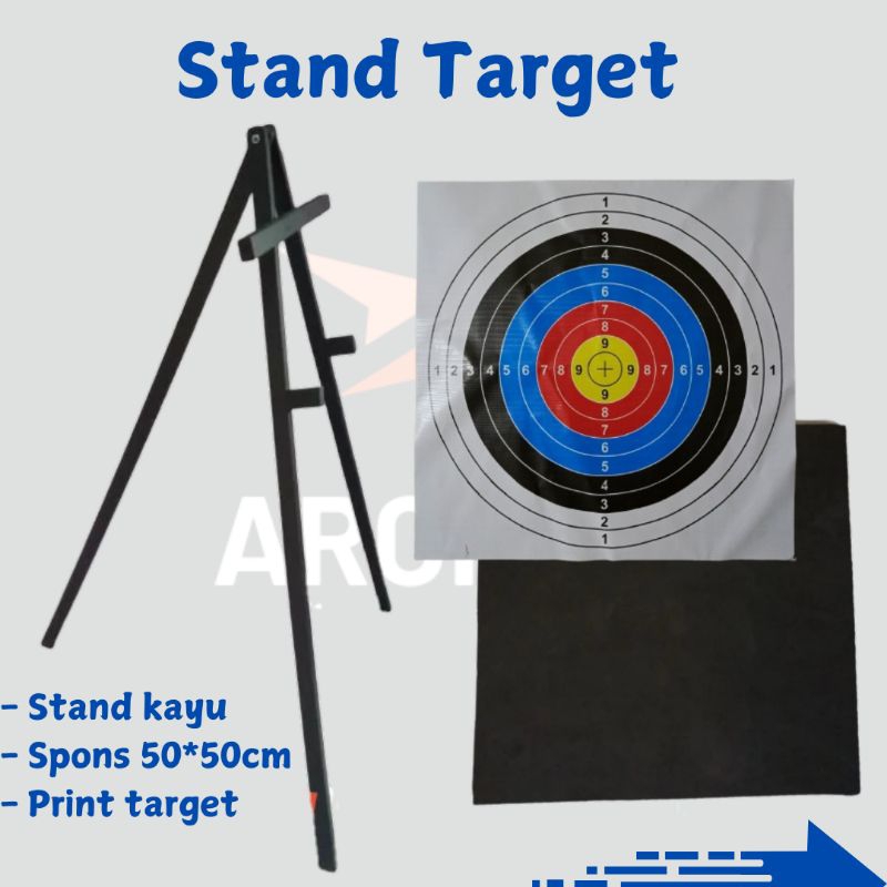 Jual Stand Spons Lembar Print Target Panah Panahan Kayu Kaki 3 | Shopee ...