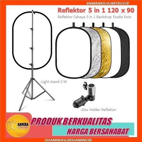 Jual Reflector Studio Foto 5in1 Oval Midio Ukuran 120x90 Untuk ...