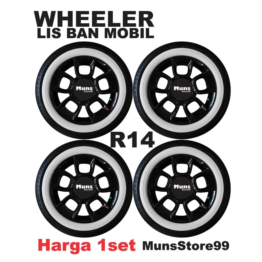 Jual Lis Ban Mobil White Wall Ban Mobil Velg Ring 14 WHEELER Premium ...