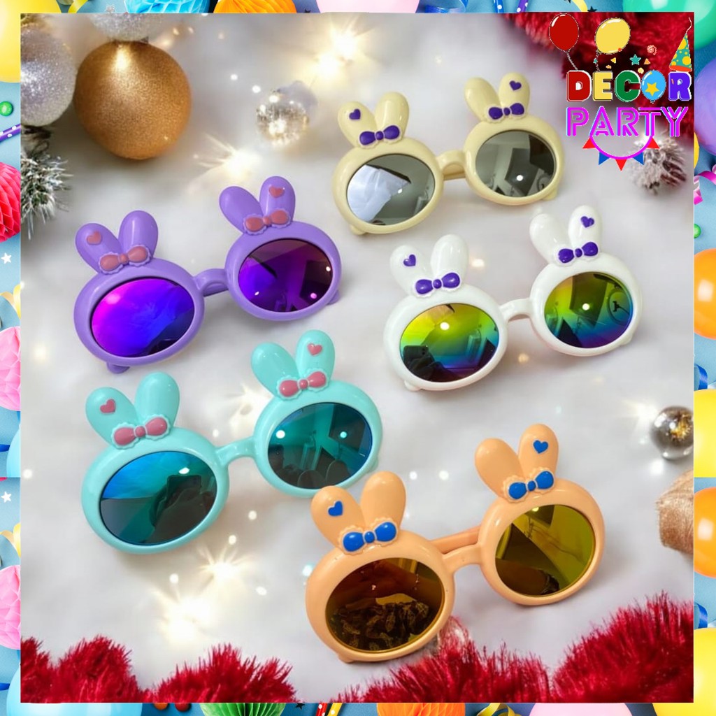 Jual DP Kacamata Anak Telinga Rabbit Love Pita Hitam Kacamata Anak ...