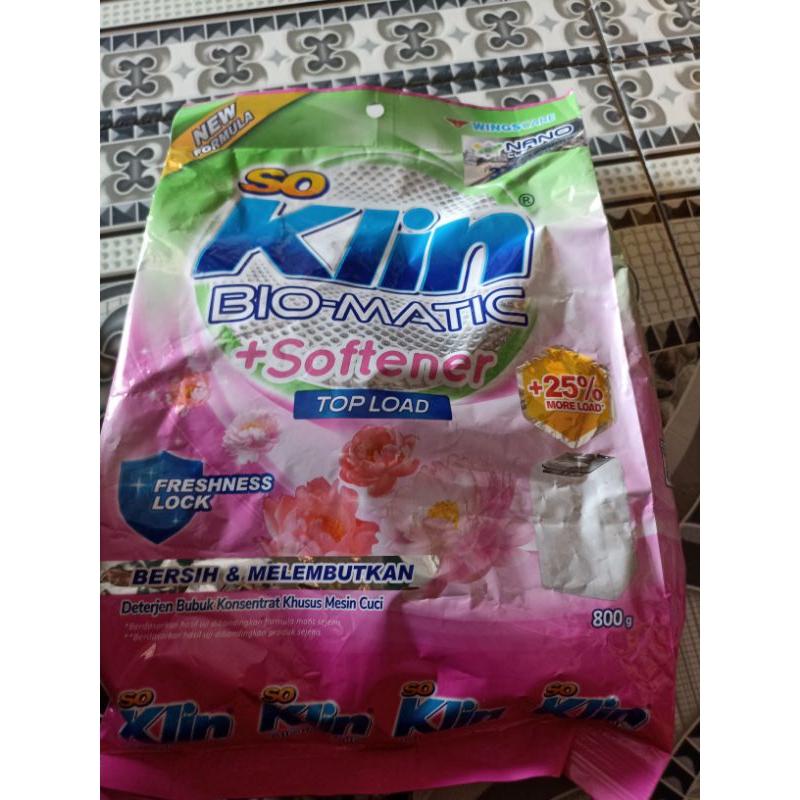 Jual Soklin Bio matic plus softener top loader 800 gram | Shopee Indonesia