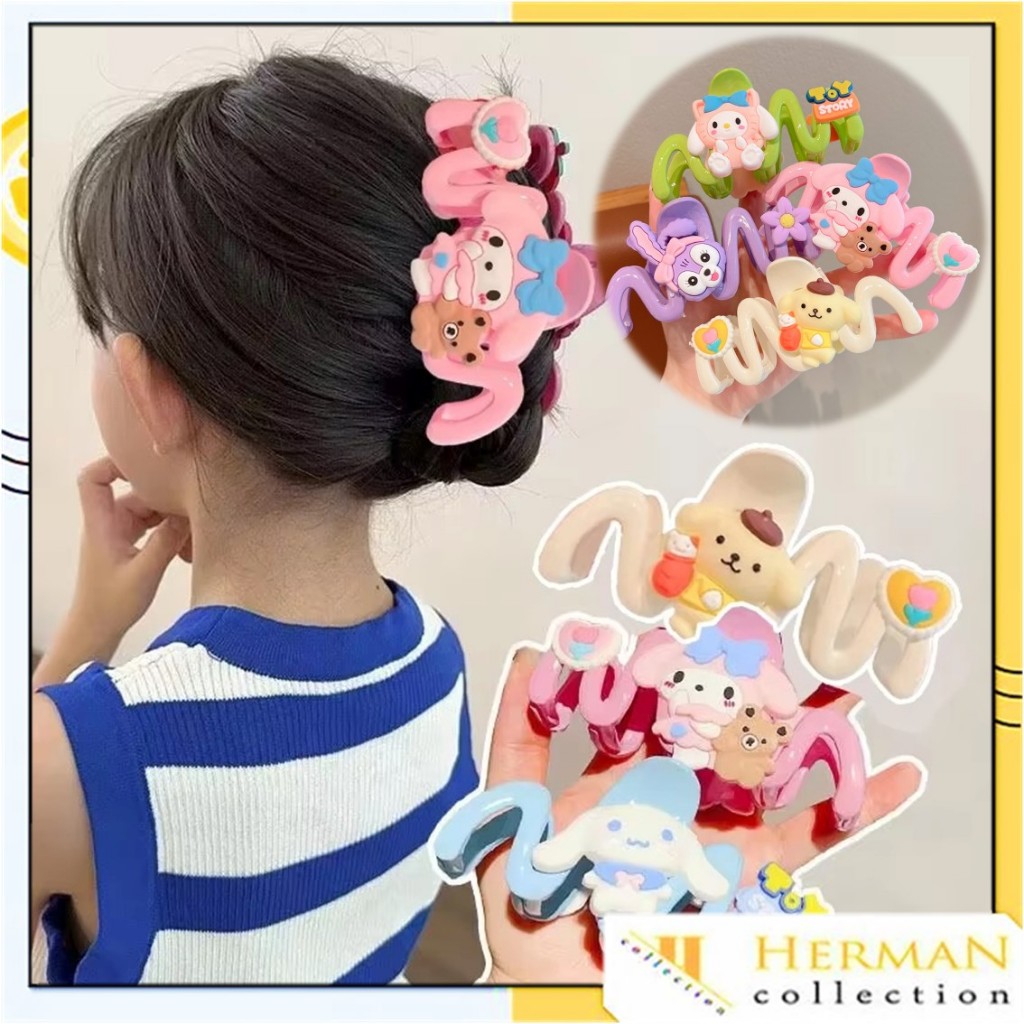 Jual HC Jepit Rambut Gelombang Karakter Kartun Motif Berwarna Gaya ...
