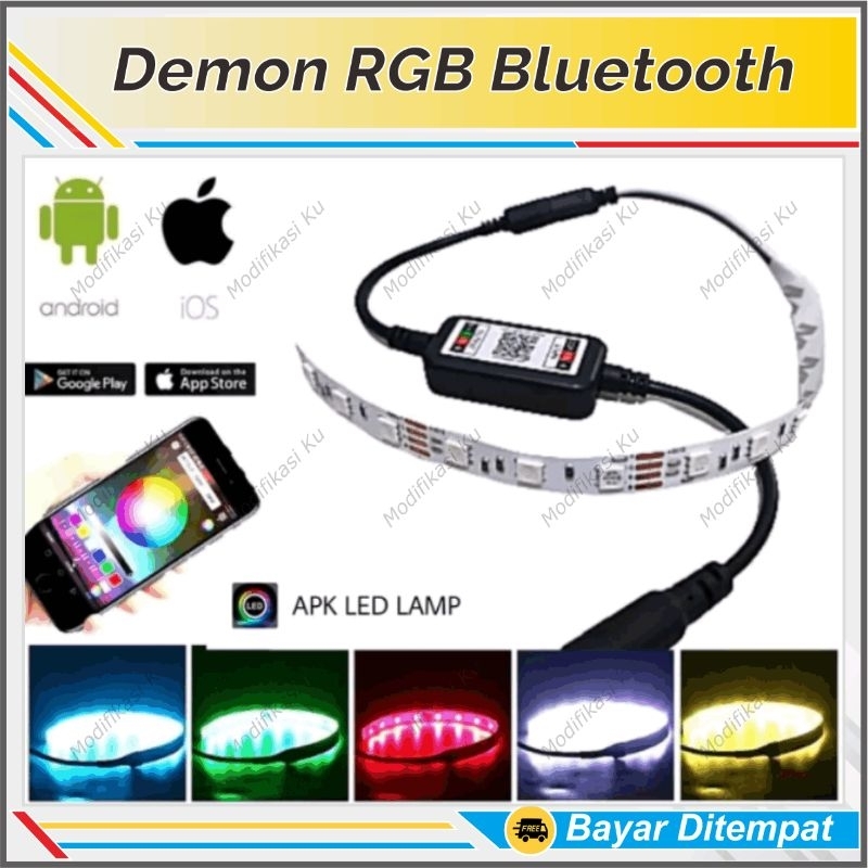 Jual DEVIL EYES RGB LED APP BILED MOBIL MOTOR DEMON REMOTE BLUETOOTH HP 12 TITIK MATA UNIVERSAL ...