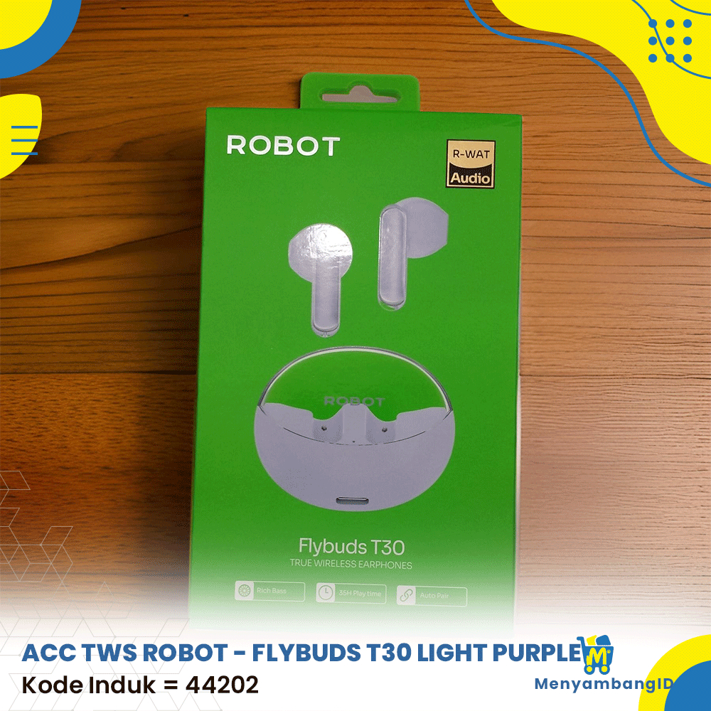Jual 44202 | ROBOT TWS Wireless Earphone Flybuds T30 TWS Case ...