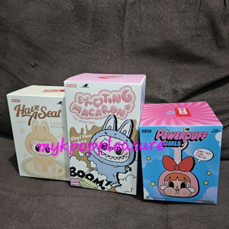 Jual popmart ori labubu have a seat / macaron / crybaby power puff ...