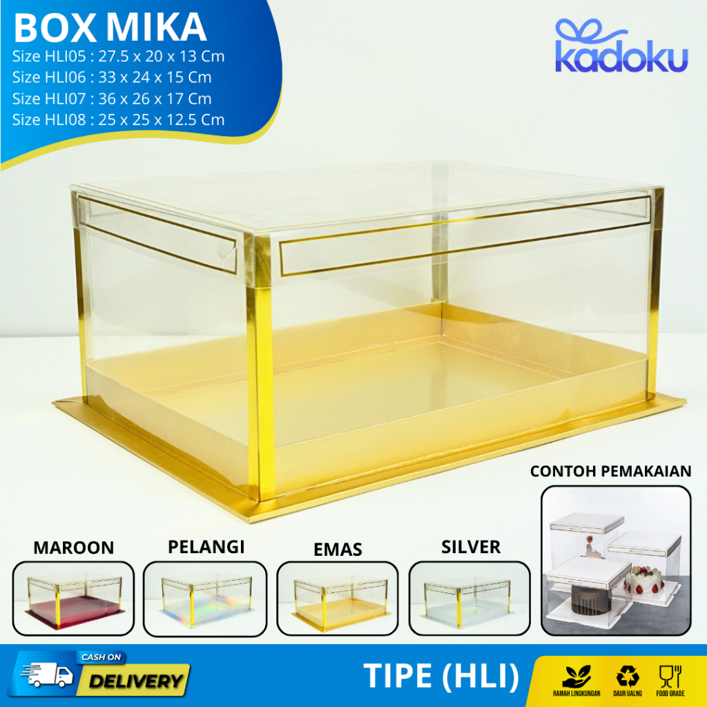 Jual Box Mika Transparan / Box mika /Box kue / Box Cake Handle Tali ...