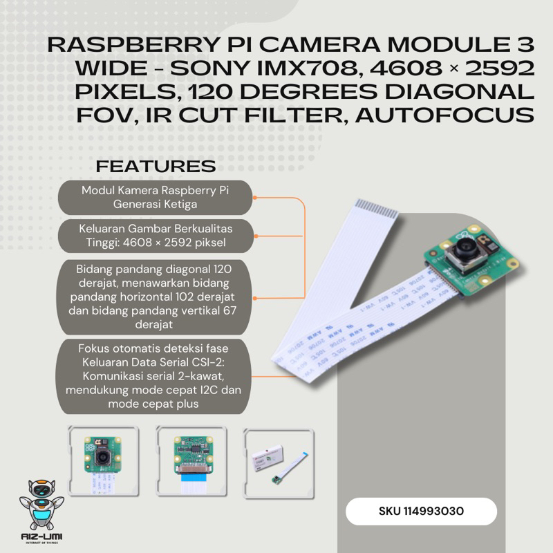 Jual Raspberry Pi Camera Module 3 Wide | Shopee Indonesia