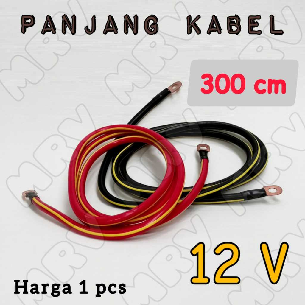 Jual Kabel Aki 300cm/ Kabel Accu 12V panjang 300cm | Shopee Indonesia
