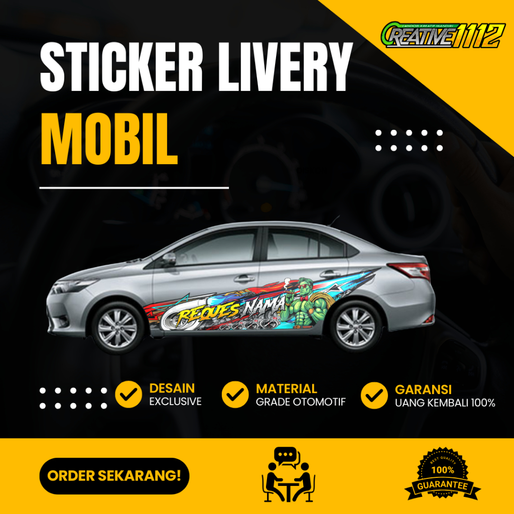 Jual STICKER MOBIL SEDAN VIOS ACCORD CIVIC VARIASI MODIF SEDAN LIVERY ...
