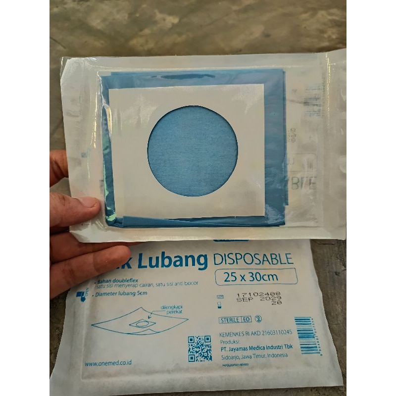Jual DUK LUBANG STERIL ONEMED 25 X 30 CM / DUK LUBANG MEDIS OPERASI ...