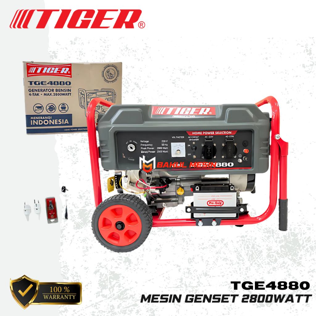 Jual TIGER TGE4880 Mesin Genset Gasoline Generator TIGER 2800Watt ...