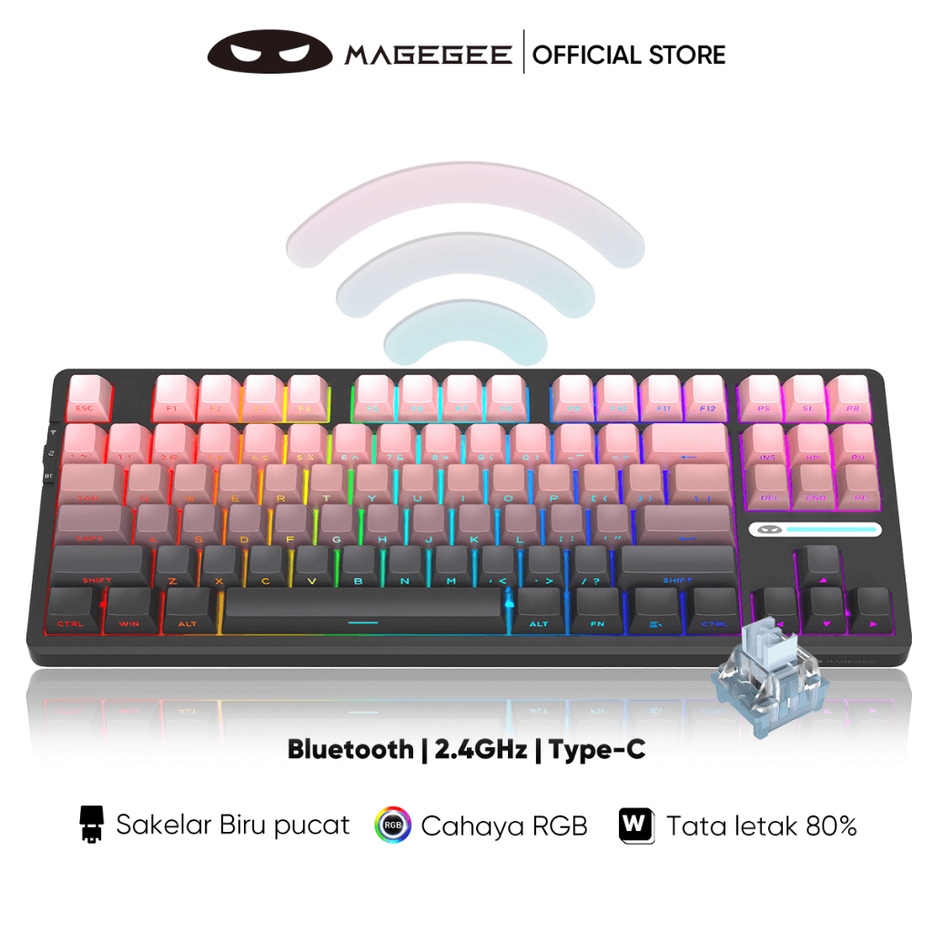Jual Magegee Mechanical Keyboard Wireless Bluetooth 2.4G 3 Models ...