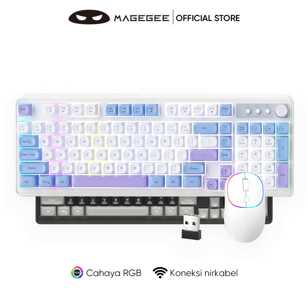 Jual MAGEGEE Keyboard Dan Mouse Gaming Set Wireless 2.4G RGB Light V560 ...