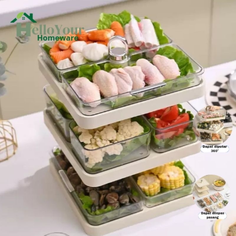 Jual Tempat Penyimpanan Makanan Ringan Snack Toples Mewah Model Susun ...
