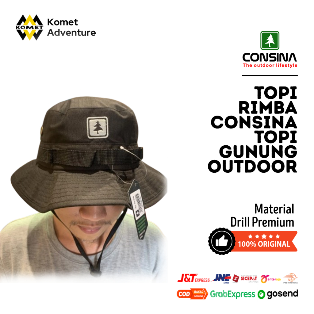 Jual TOPI RIMBA CONSINA - Topi Gunung Outdoor | Shopee Indonesia