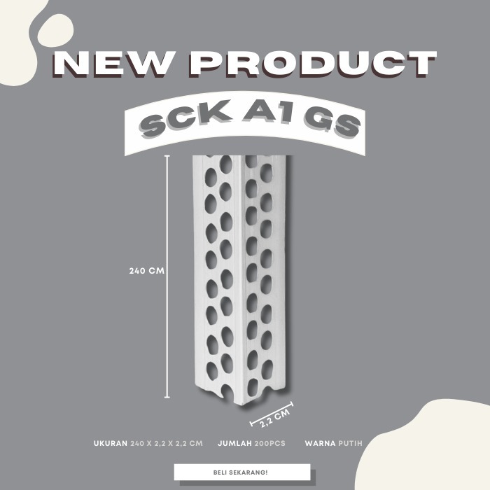Jual Corner bead, Sudutan Luar Partisi Gipsum SCK A1 GS (2,4m) | Shopee Indonesia