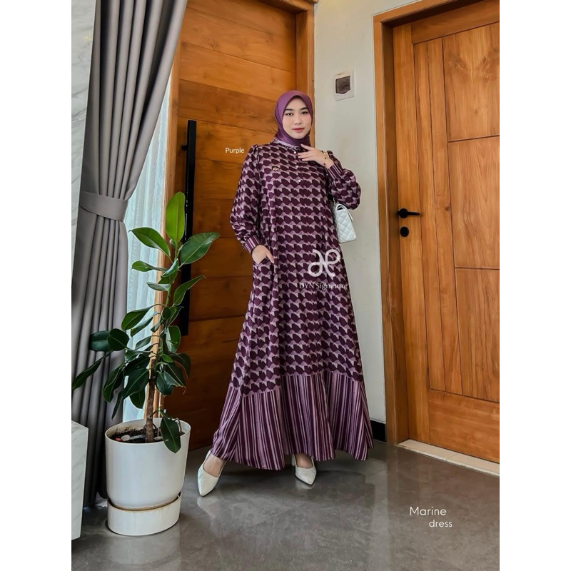 Jual DYN CLOTINGLINE Marine Dress - Gamis terbaru 2025 Dress Busui ...