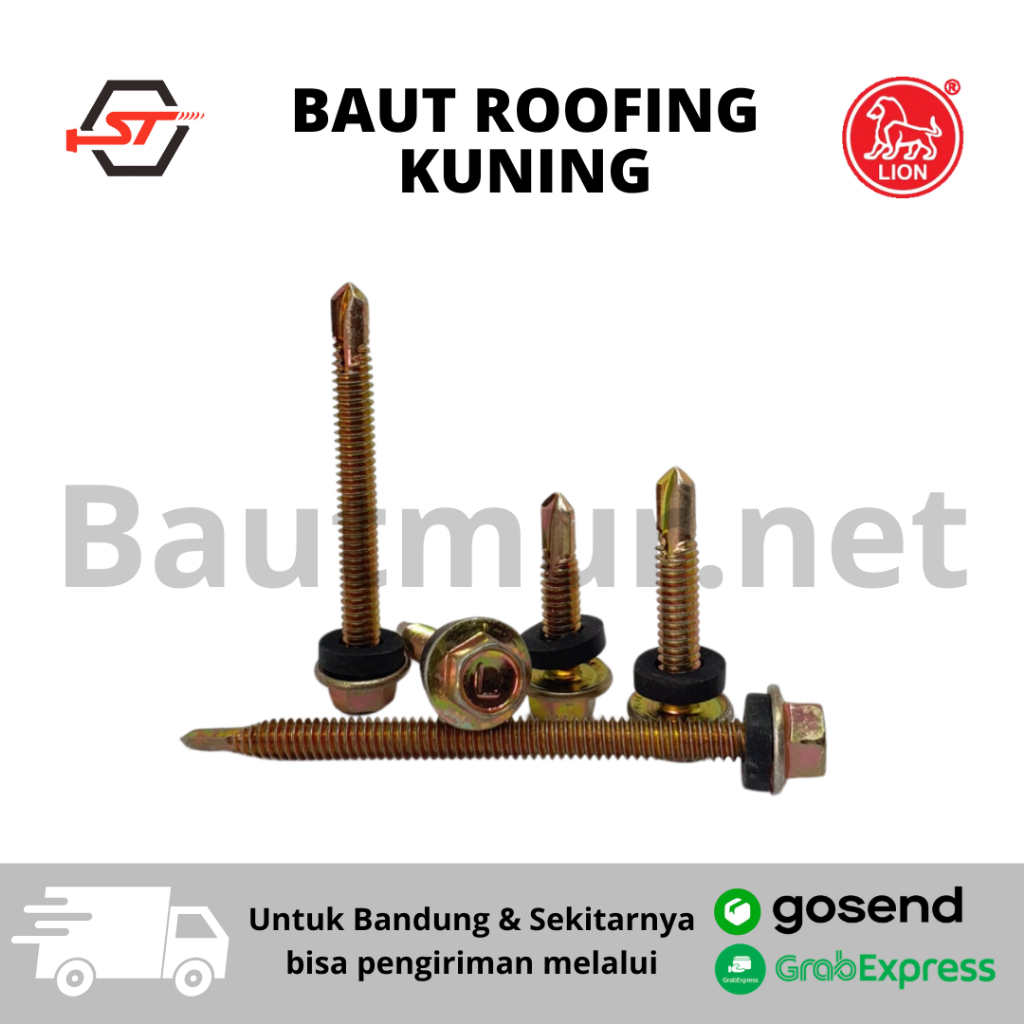Jual Sekrup Roofing Kuning 12x50 | Ruping 5cm Moon Lion | Shopee Indonesia
