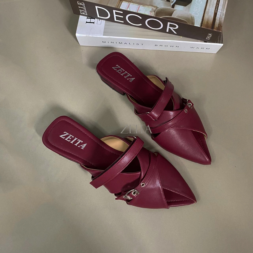 Jual ZEITA Heels Mule Wanita Terbaru Model Simpel Tinggi Hak 3cm ...