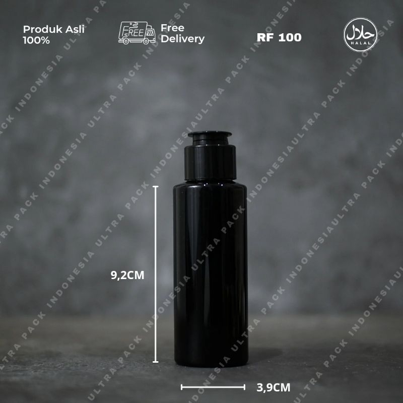 Jual KEMASAN BOTOL FLIPTOP ISI ULANG - BOTOL PET RF 100ML HITAM + FLIP TOP JAMUR HITAM | Shopee ...