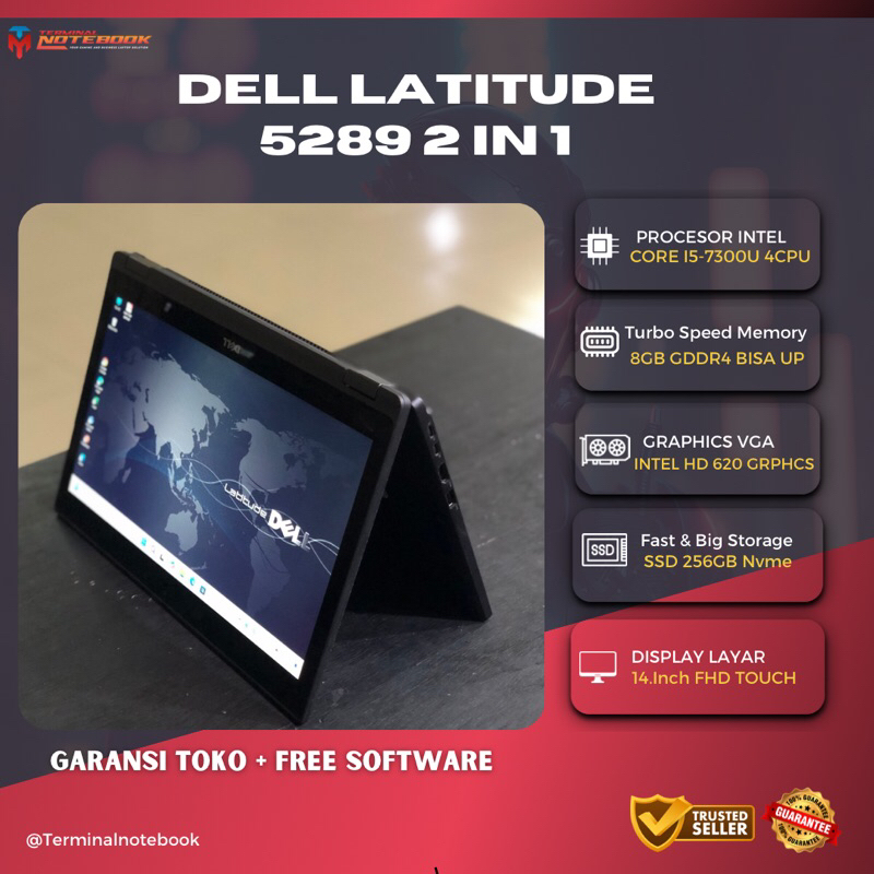 Jual Dell latitude 5289 i5-7300U Ram 8GB SSD 256GB Touchreen | Shopee ...