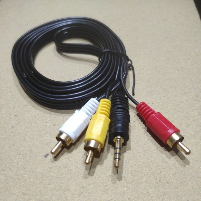 Jual Kabel 3 ini 1 Mini jack to RCA Aux to RCA Klop Visero CPE | Shopee Indonesia