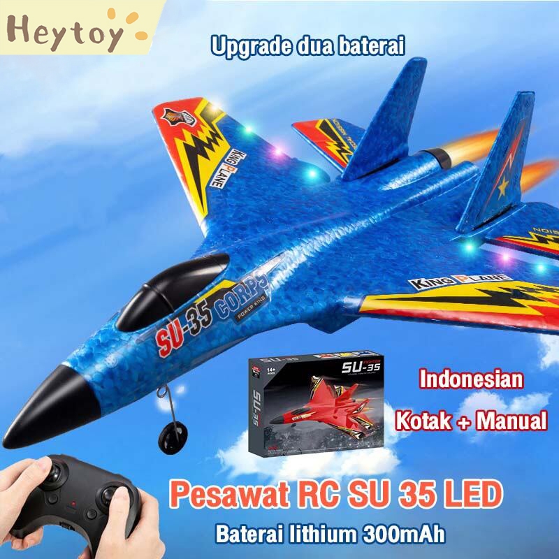 Jual Mainan Pesawat Terbang SU35 Remote Control Led Pesawat Glider ...