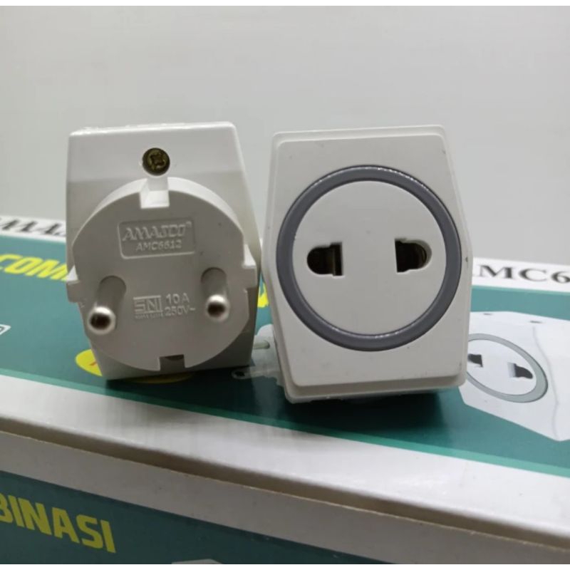 Jual Steker T mini cabang 3 Amasco colokan sambungan 3 lubang serbaguna ...