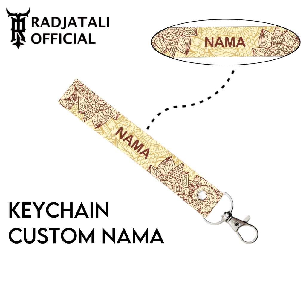 Jual Keychain Custom Nama Radjatali Batik Series Gantungan Kunci Motor ...