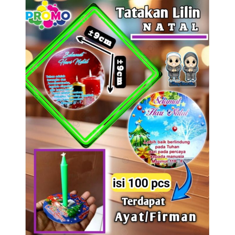 Jual (100pcs) Tatakan lilin natal, tatakan lilin Merry Christmas,Tatan ...