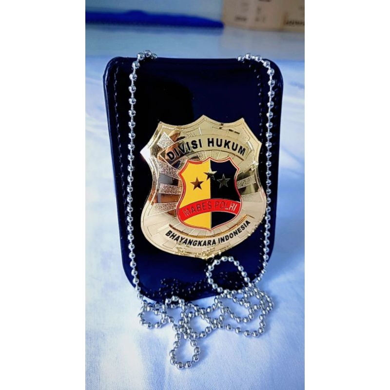 Jual ID Card Name Tag Kulit Dompet KTA Kalung Bola Stainless | Logo ...