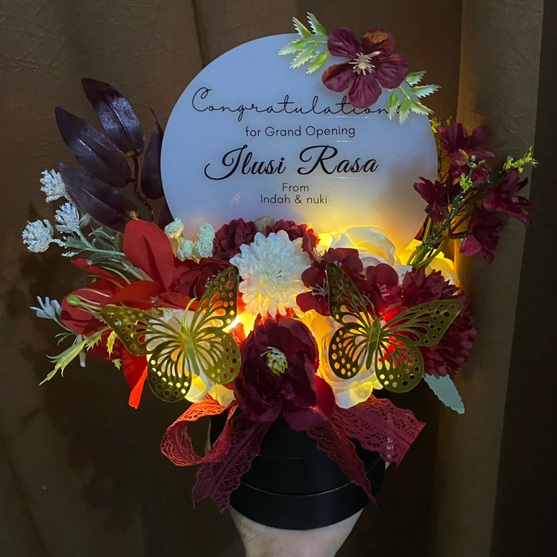 Jual Bloom box akrilik led diameter 15cm | Bloombox Grand opening ...