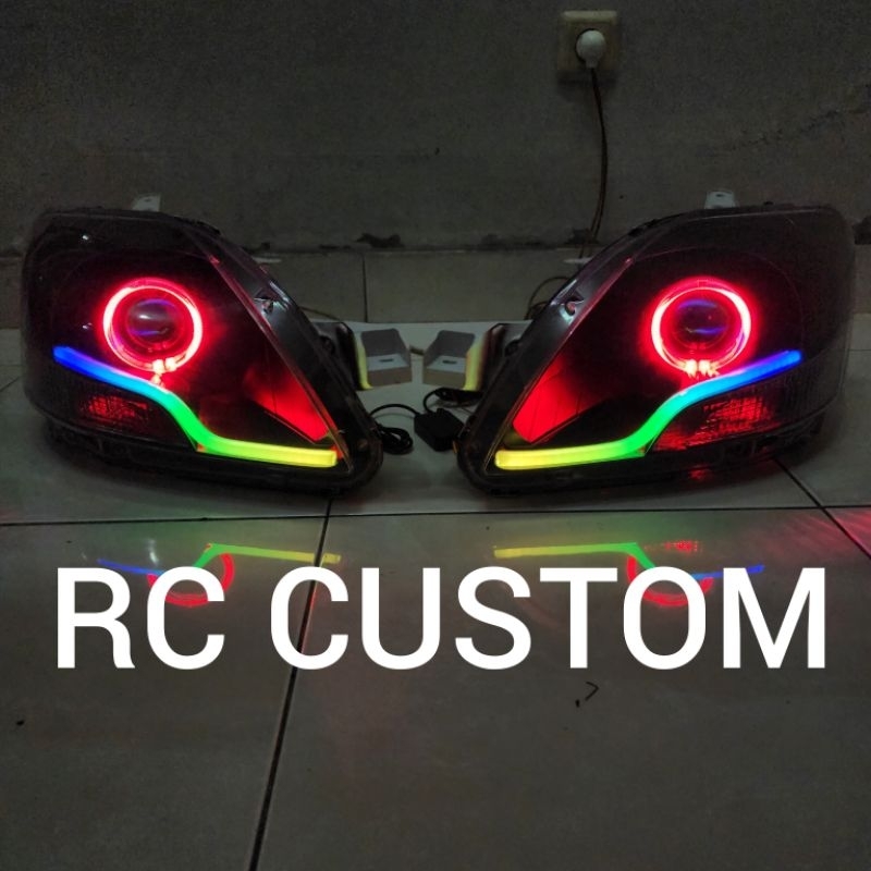 Jual headlamp projector biled vios limo gen 2 projector biled drl rgb ...