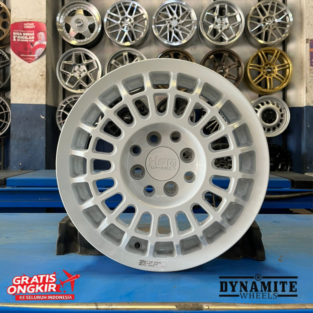 Jual Velg Rally Look Ring 14 Putih Velg Mobil HSR Wheel Warna Putih Baut 4 Dobel Pcd R14 ...