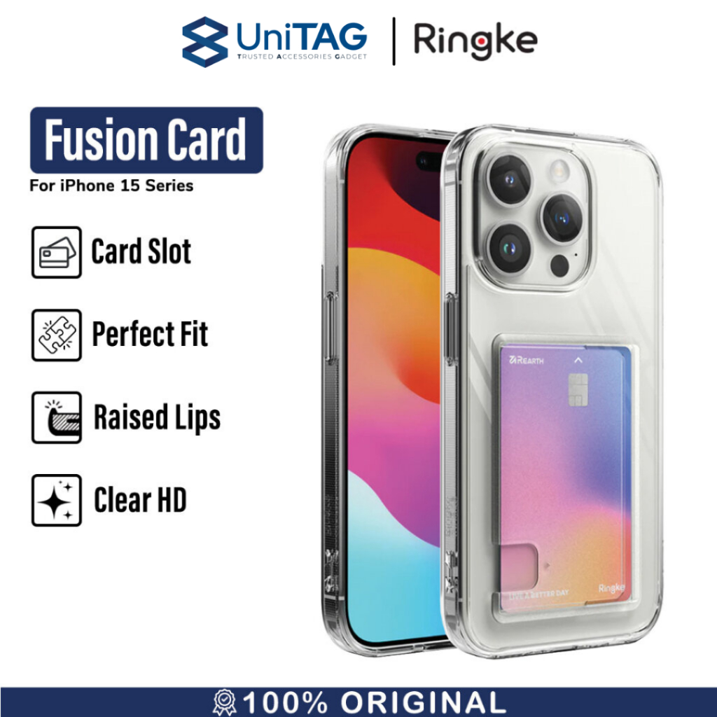 Jual Case iPhone 15 Pro Max Plus Ringke Fusion Card Slot Kartu Clear ...