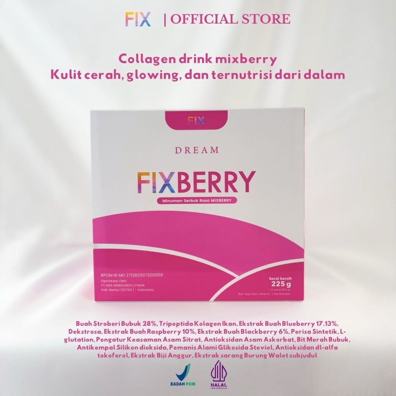Jual FIX BERRY COLLAGEN DRINK RASA MIXBERRY| ISI BOX 15 SACHET | Shopee Indonesia