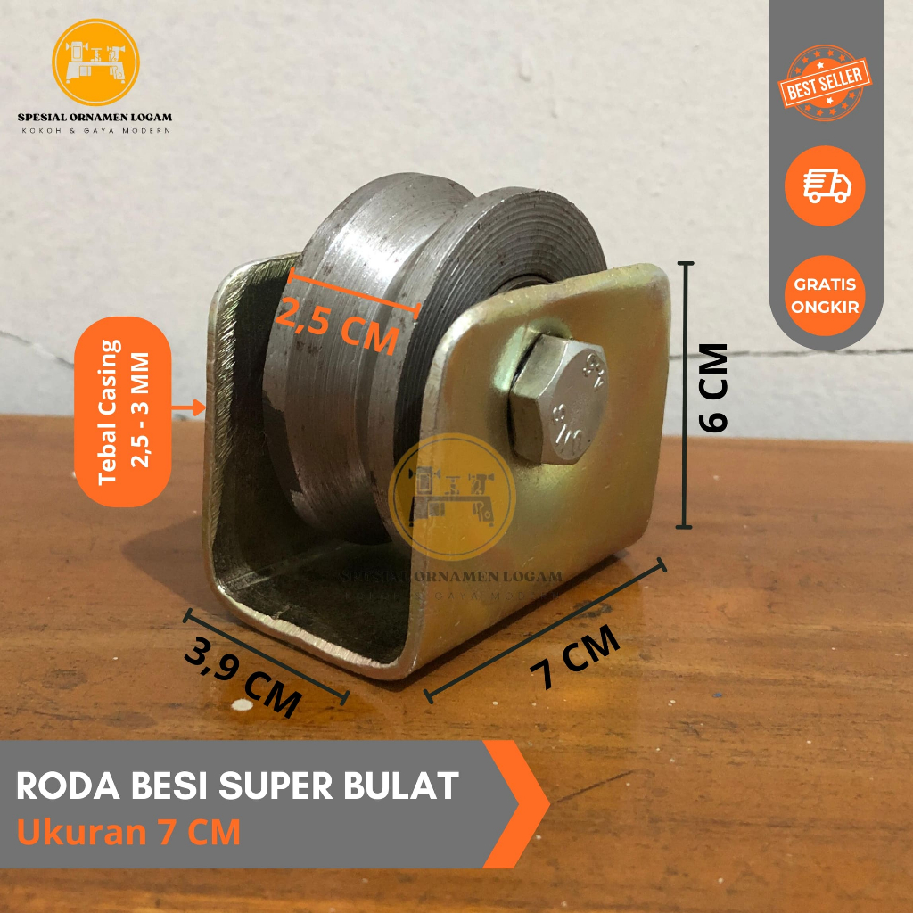 Jual Roda Pagar Besi Super Bentuk Bulat Ukuran 7 CM Warna Stainles ...