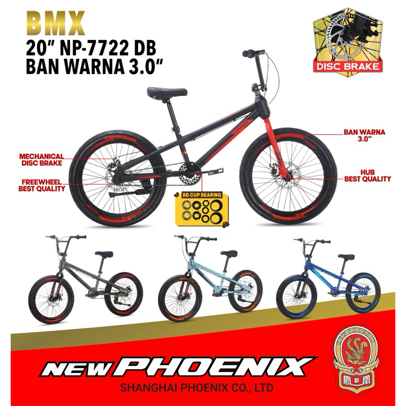 Jual Sepeda BMX Ukuran 20 New Phoenix NP 7722 Ban 3.0 Jumbo Setir ...
