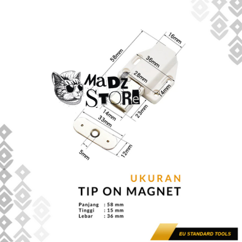 Jual Magnetic Door Lock Kunci Pengaman Gembok Grendel Pintu Lemari Baju ...