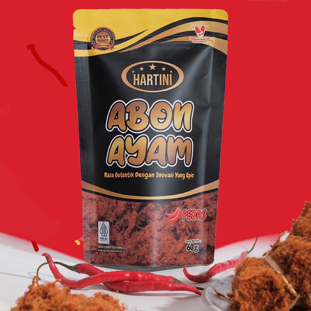 Jual Abon Ayam Hartini Abon Ayam Pedas 100% Daging Ayam Asli 60gr | Shopee Indonesia