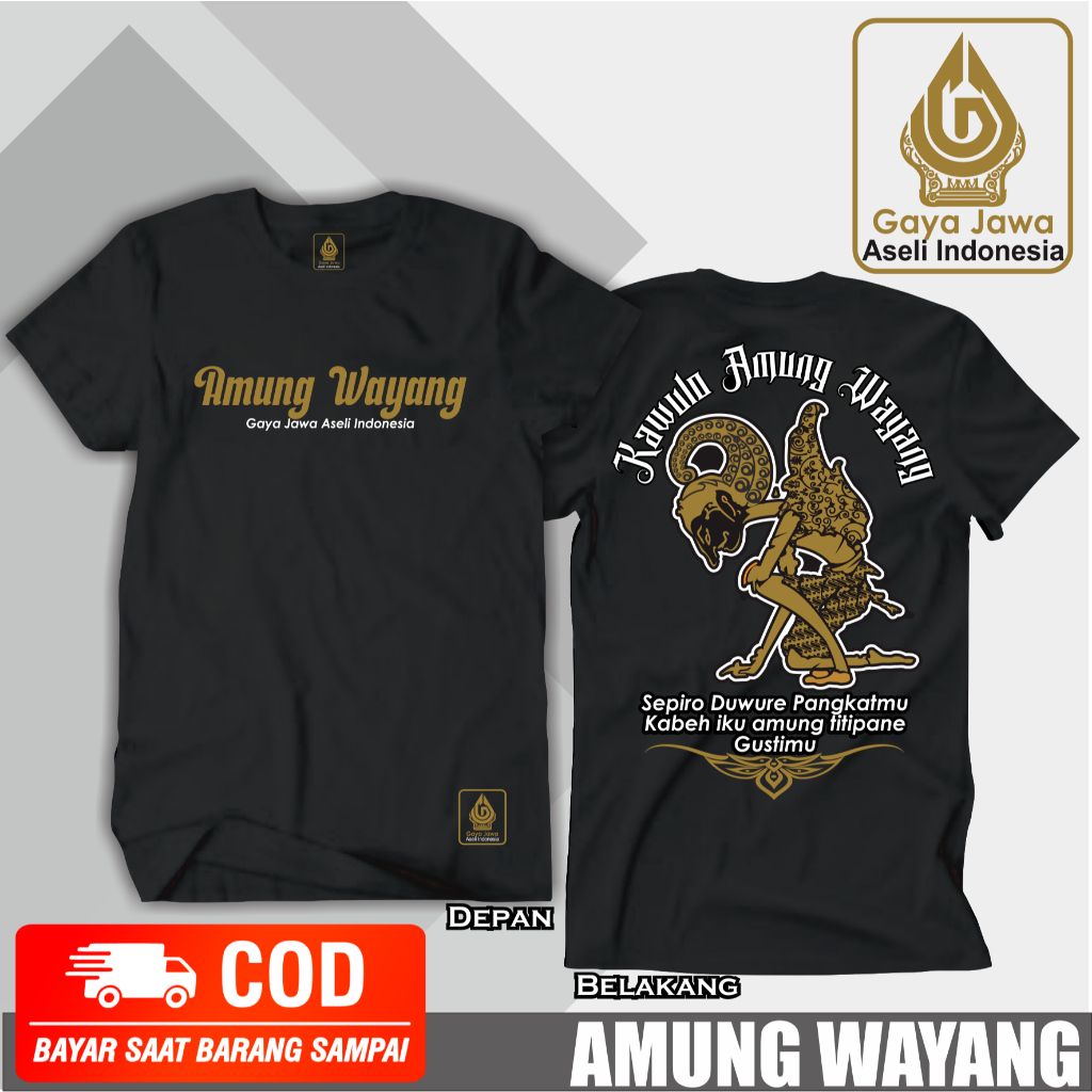 Jual Kaos Keromo Authentic/Kaos Amung Wayang/Kaos Wayang/Kaos Pitutur ...
