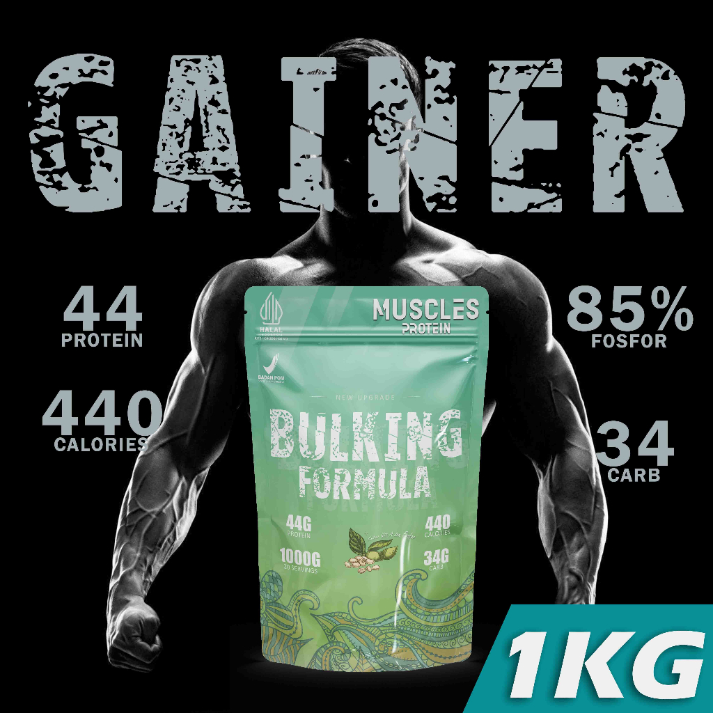 Jual NEW! MUSCLES PROTEIN GAINER new upgrade formula 1kg gratis shaker ...