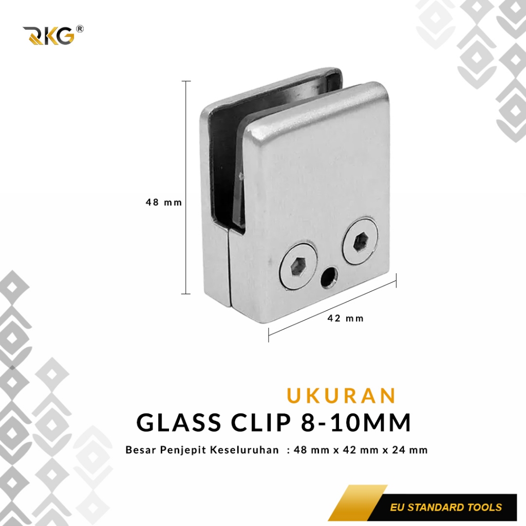 Jual RB RKG Penjepit Kaca Glass Clip Fitting Kotak SUS 304 SN | Shopee ...